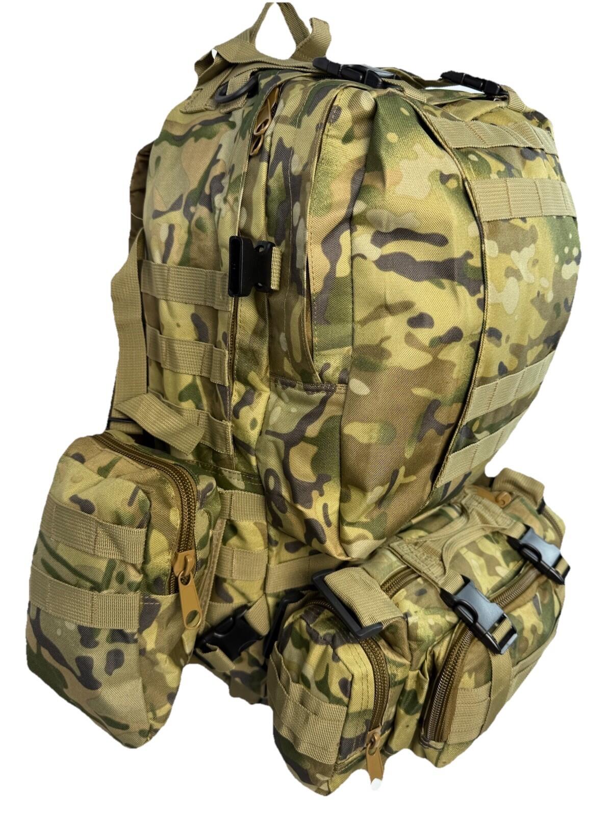 Back Pack Military Rucksack MTP 50 Litre MOLLE Bag with Removable Pockets