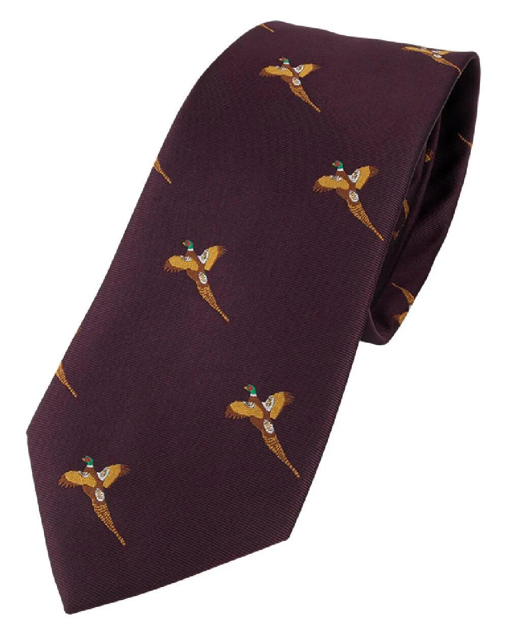 Jack Pyke Tie Pheasant Patterned Wine Red Country Clothing Hunting Shooting