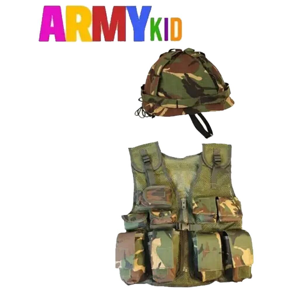 Childrens Army Clothing - KIDS ASSAULT VEST & HELMET SET – DPM WOODLAND ...