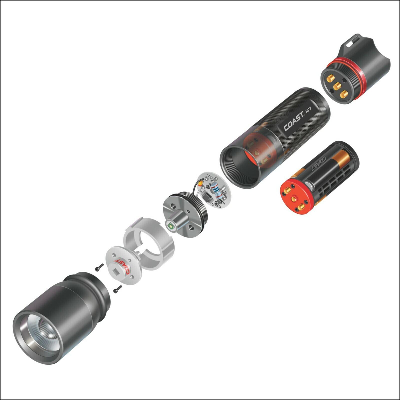 Coast Pure Beam Focusing Flashlight - 410 Lumens (HP7)