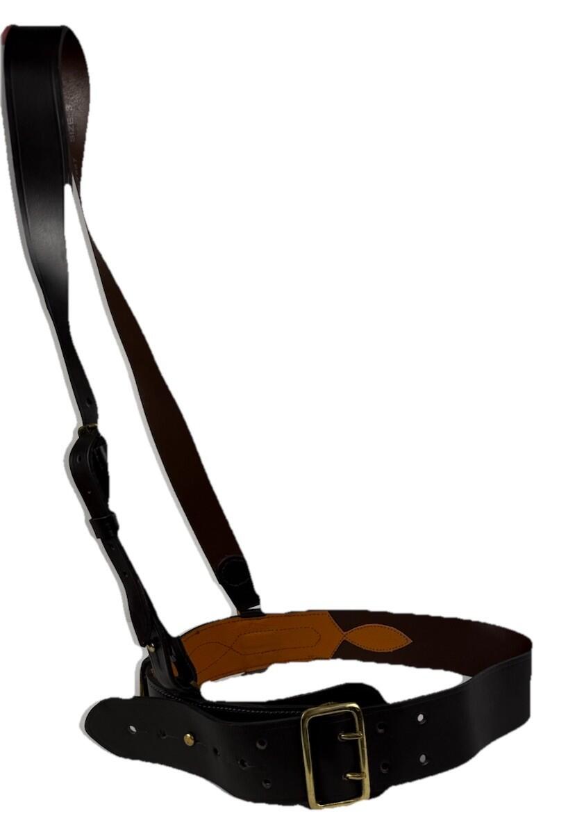 Genuine SAM BROWNE LEATHER BELT & CROSS STRAP, BRITISH ARMY OFFICERS, BRN