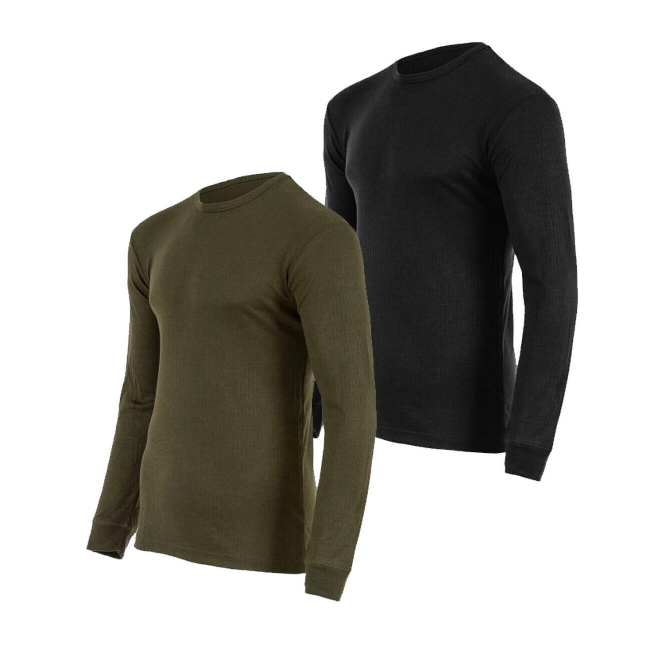 Long Sleeve Thermal Base layer Shirt Black | Olive Green S to XX-L