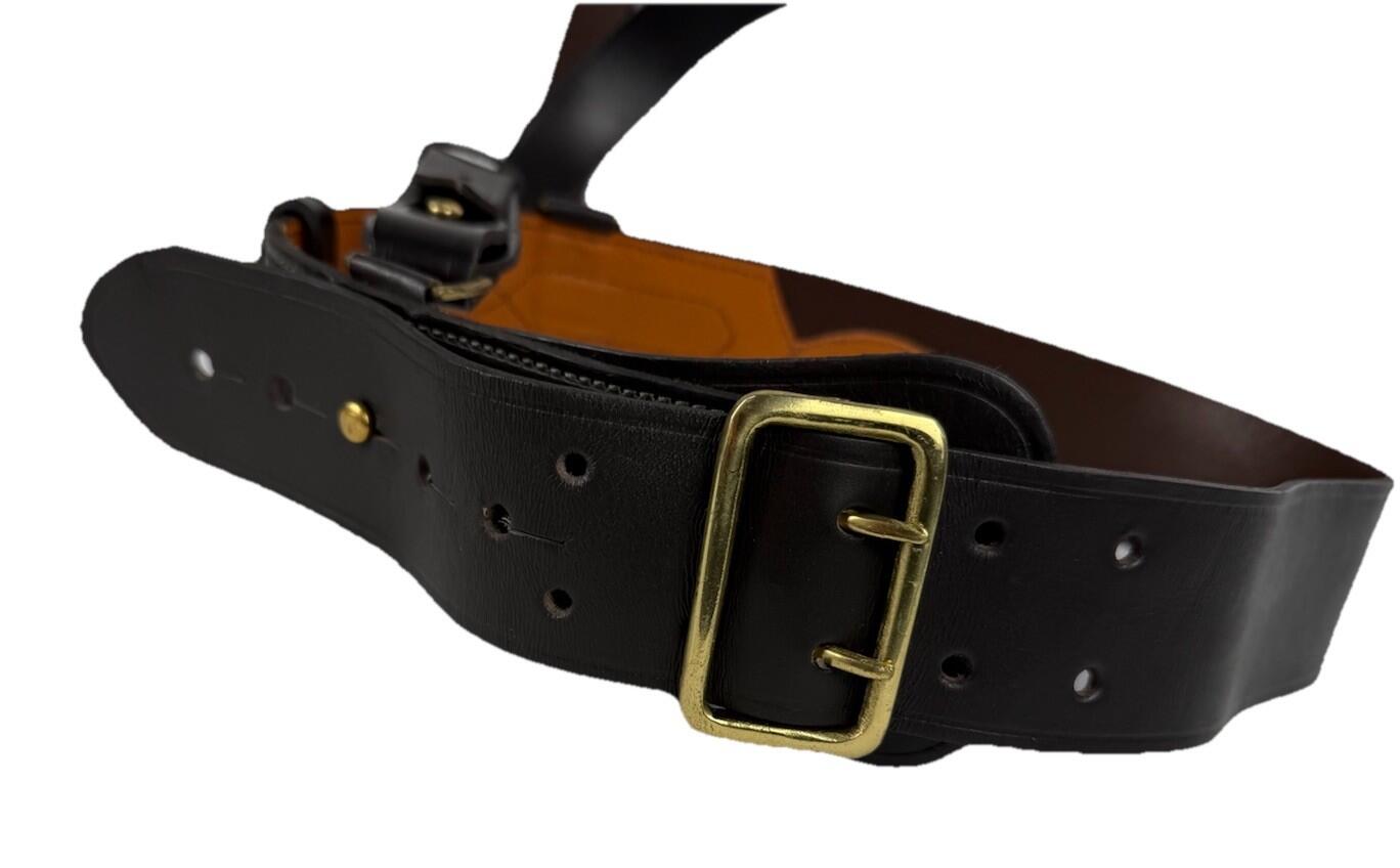 Genuine SAM BROWNE LEATHER BELT & CROSS STRAP, BRITISH ARMY OFFICERS, BRN