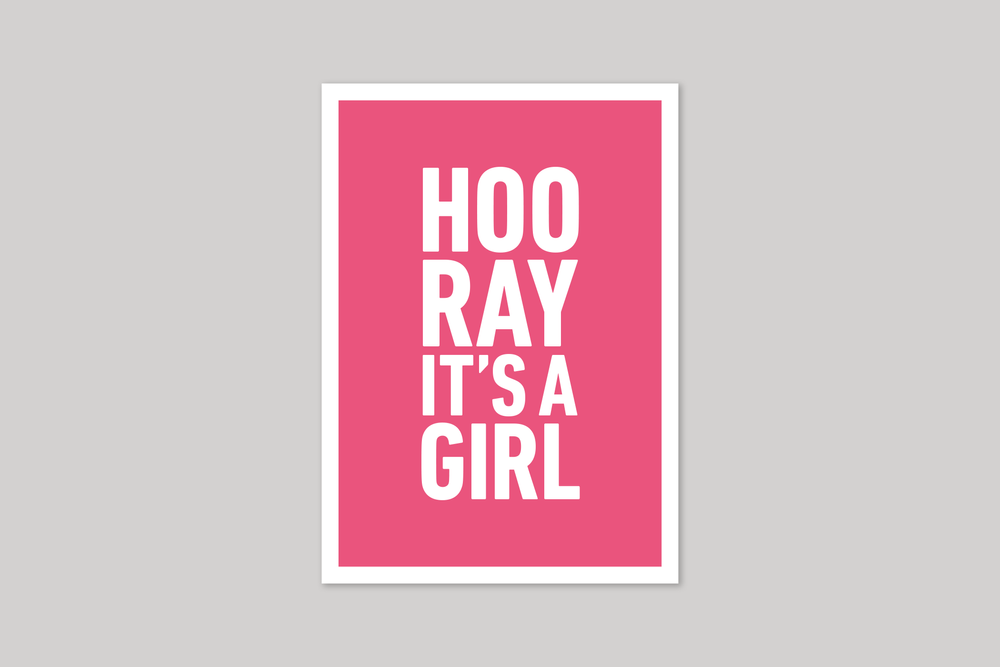 Hooray It's A Girl Greeting Card | Icon