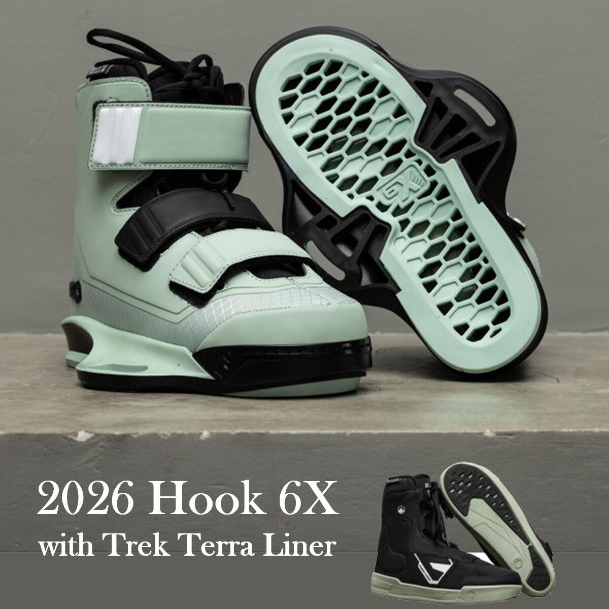 Liquid Force 2026 Hook 6X Wakeboard Bindings with Trek Terra Liner