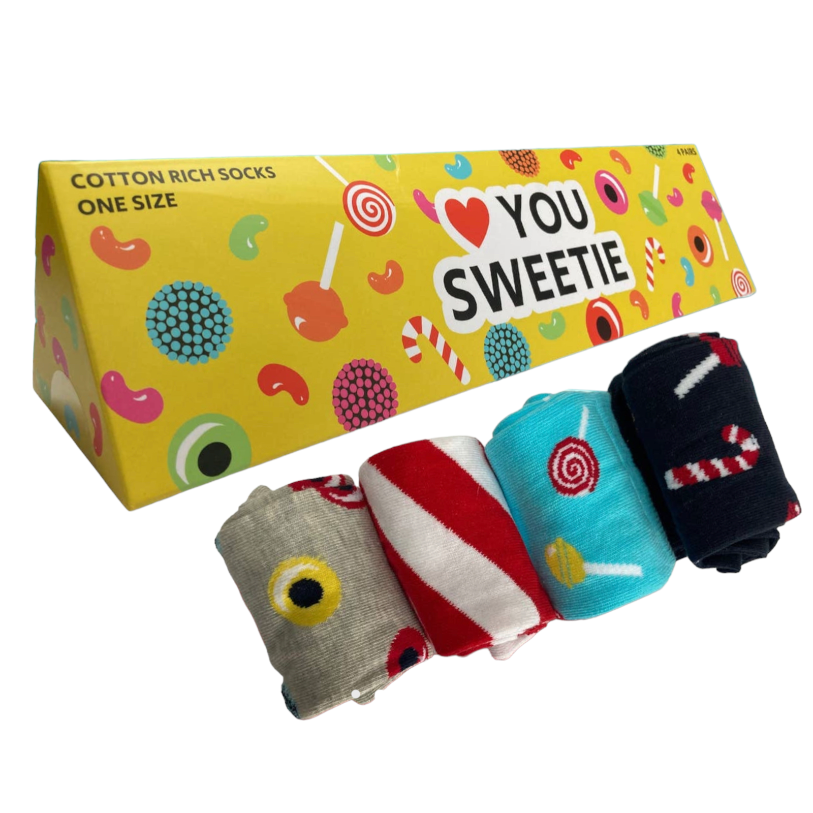 Novelty Sweetie Socks | 4 Pairs Of Candy Themed Socks In A Fun Gift Box ...