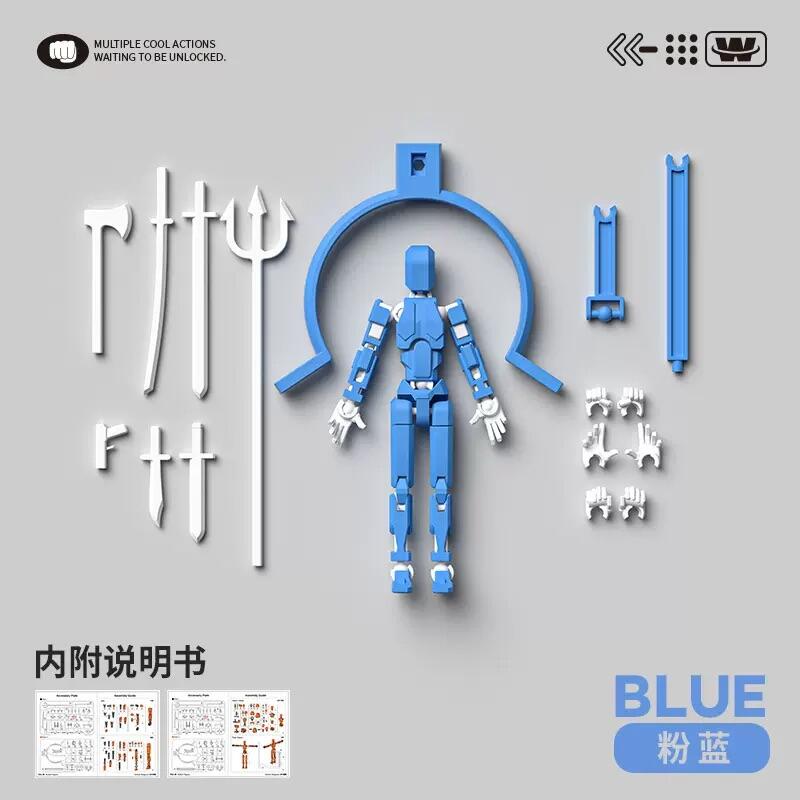 Lucky 13 3D Print - DUMMY 13 Printable Jointed Figure (Sky Blue)