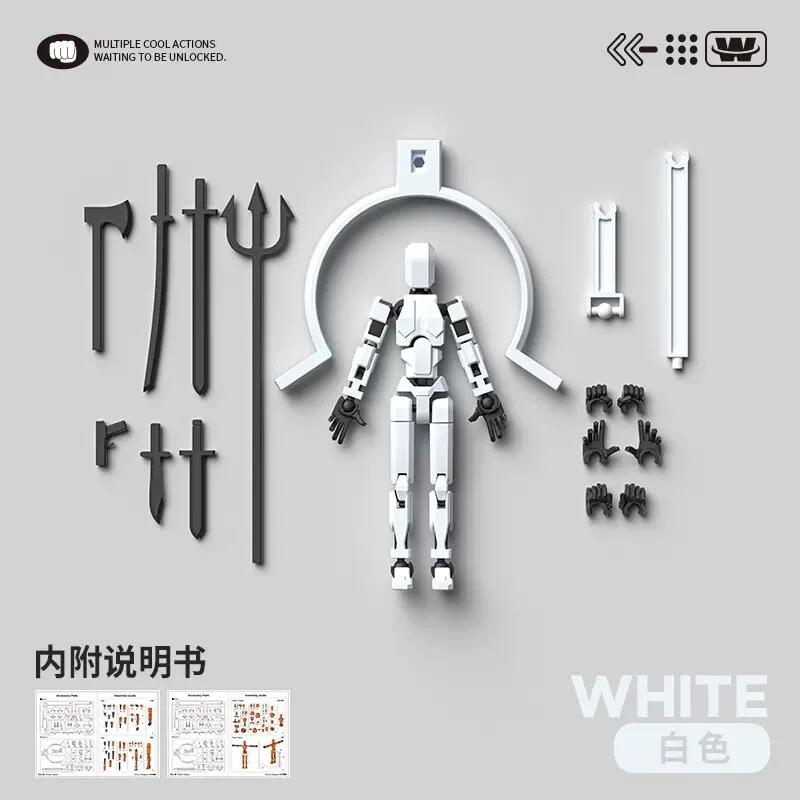 Lucky 13 3D Print - DUMMY 13 Printable Jointed Figure (White)