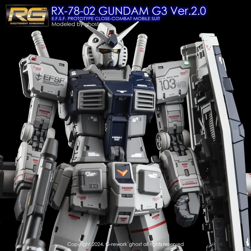 Flame Decal - RG 1/144 Rx-78-2 Gundam Ver.2.0 (G-3 Color) (Fluorescence)