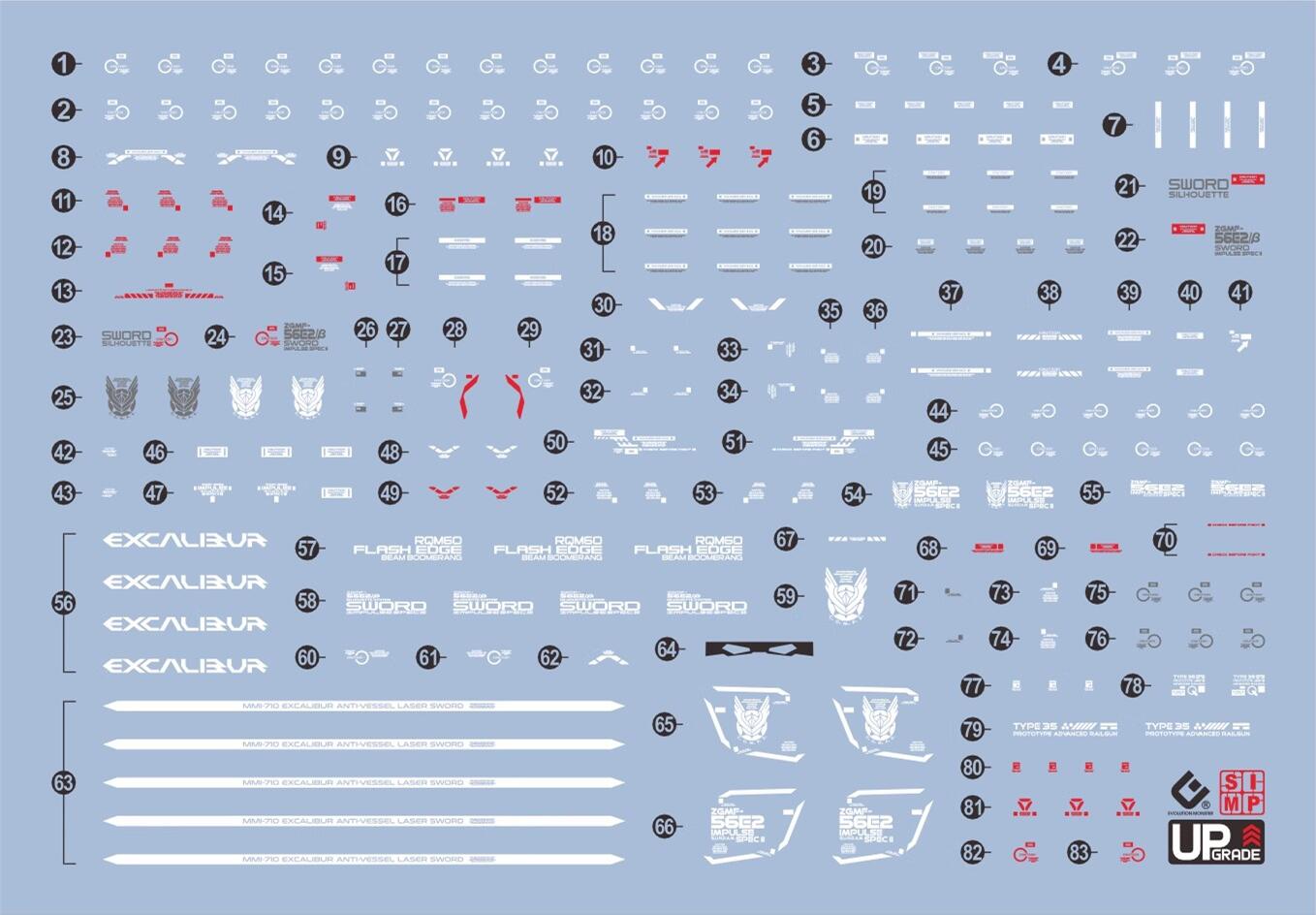 EVO Water Decal - RG 1/144 Sword Impulse Gundam Spec II