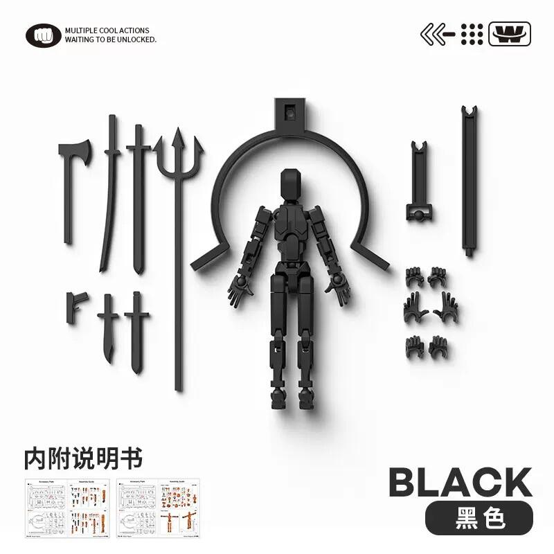 Lucky 13 3D Print - DUMMY 13 Printable Jointed Figure (Black)