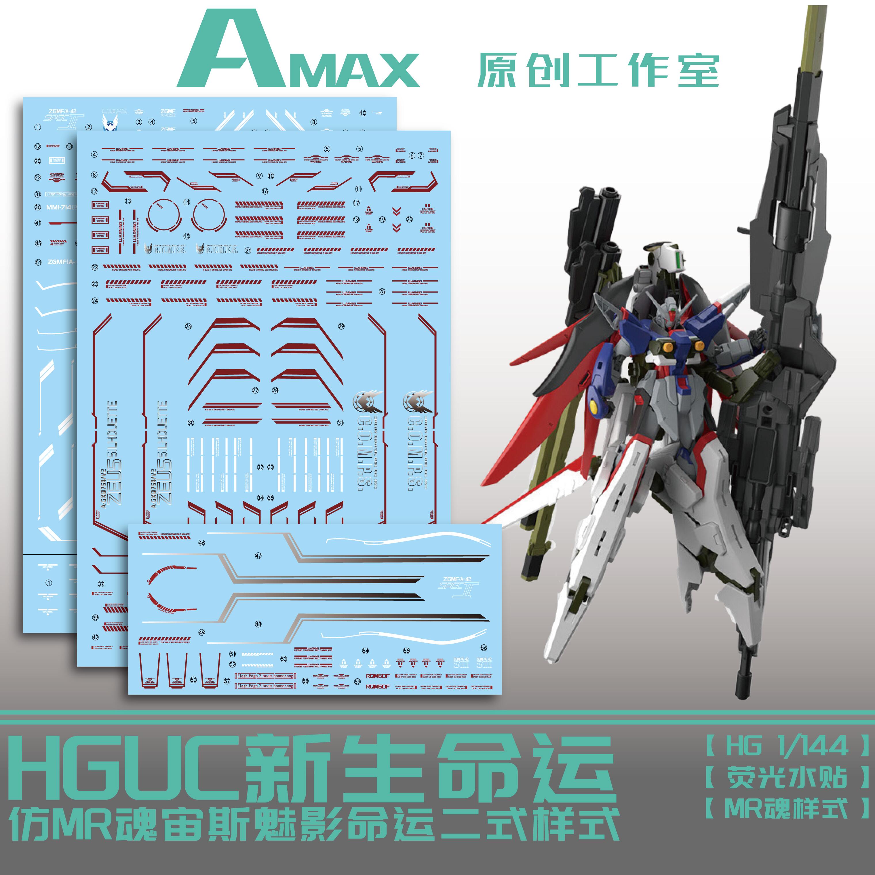 AMAX Water Decal - HG 1/144 Destiny Gundam Spec II & Zeus Silhouette
