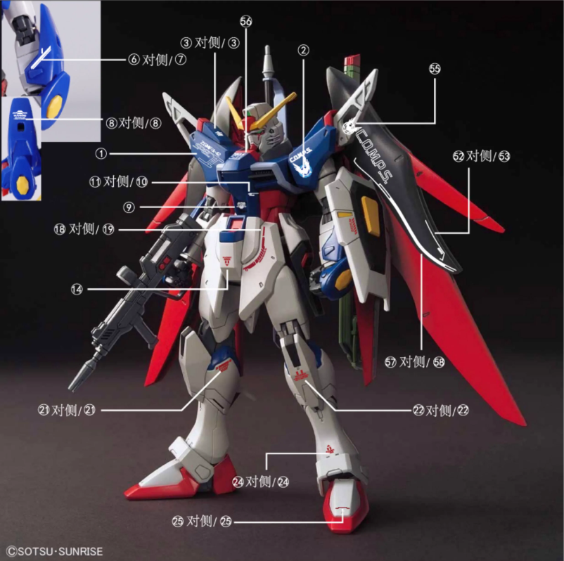 AMAX Water Decal - HG 1/144 Destiny Gundam Spec II & Zeus Silhouette