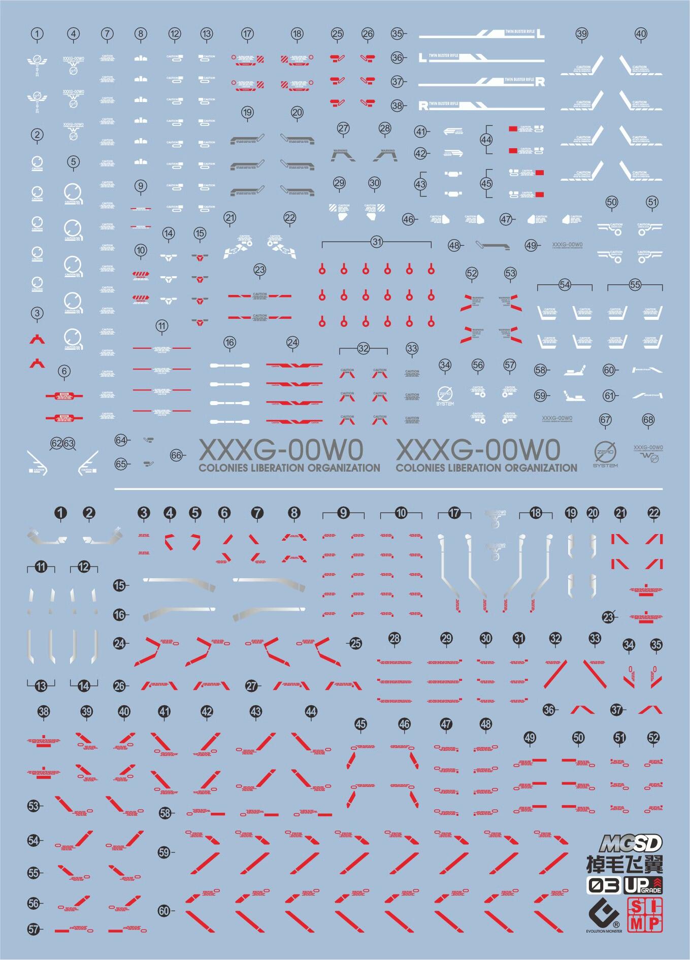 EVO Water Decal - MGSD Wing Gundam Zero EW (Fluorescence)