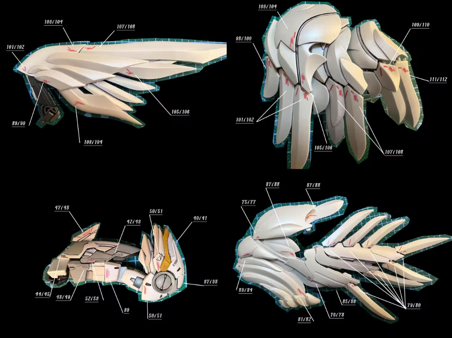 Snow Flame Water Decal - MG 1/100 FIX Wing Snow White