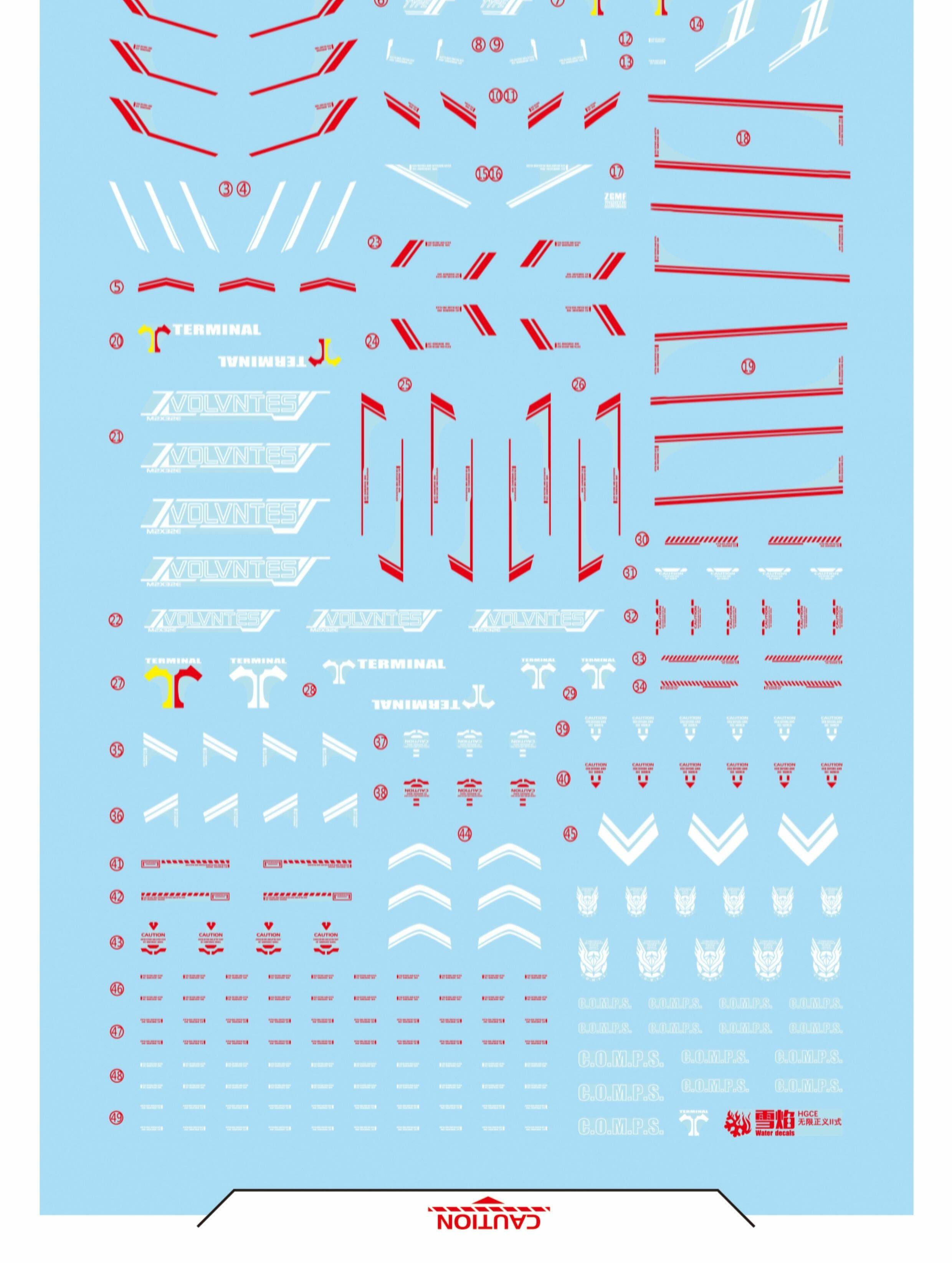 Snow Flame Water Decal - HG 1/144 Infinite Justice Gundam Type II