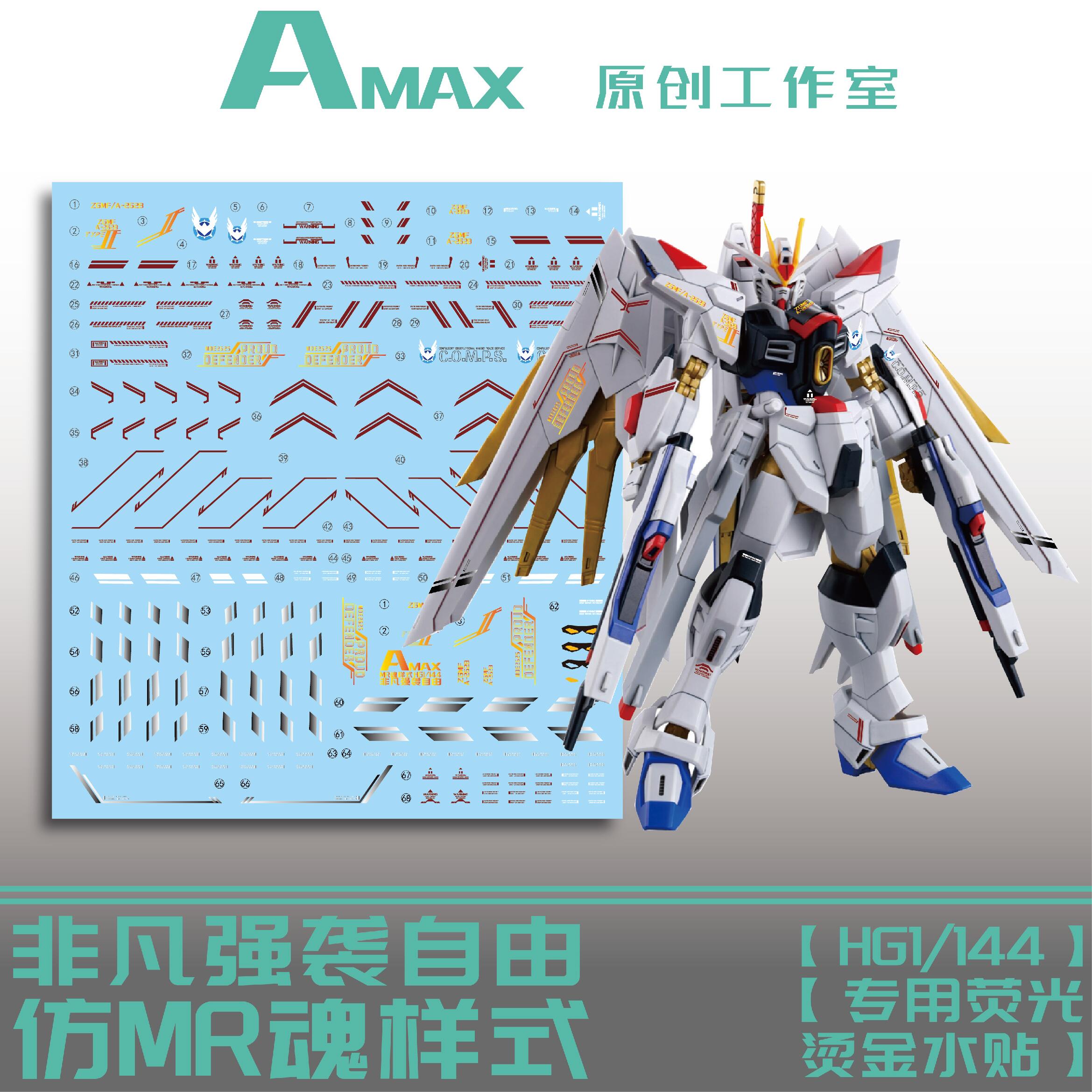 AMAX Water Decal - HG 1/144 Mighty Strike Freedom Gundam (Fluorescence)