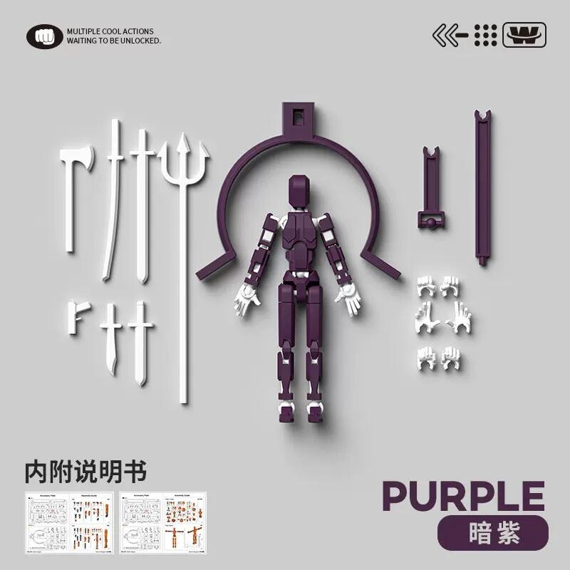 Lucky 13 3D Print - DUMMY 13 Printable Jointed Figure (Dark Purple)