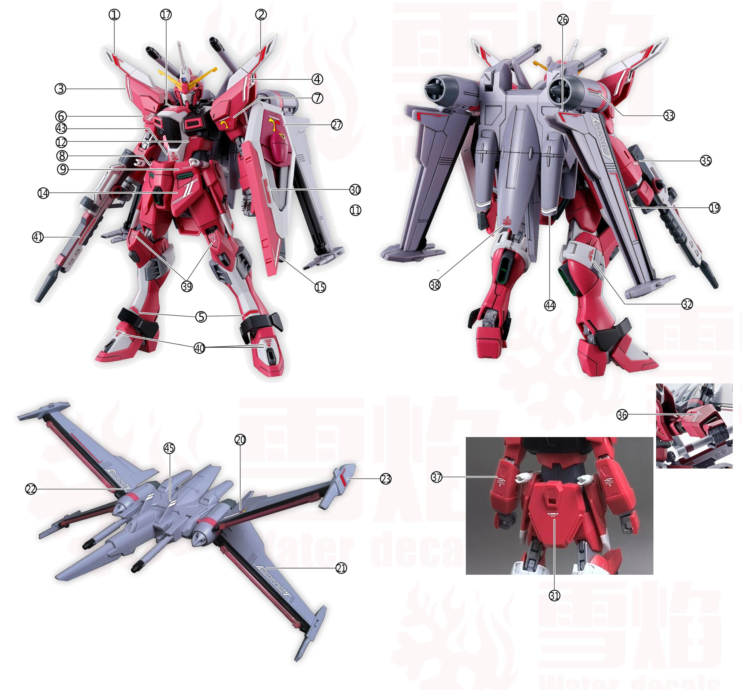 Snow Flame Water Decal - HG 1/144 Infinite Justice Gundam Type II
