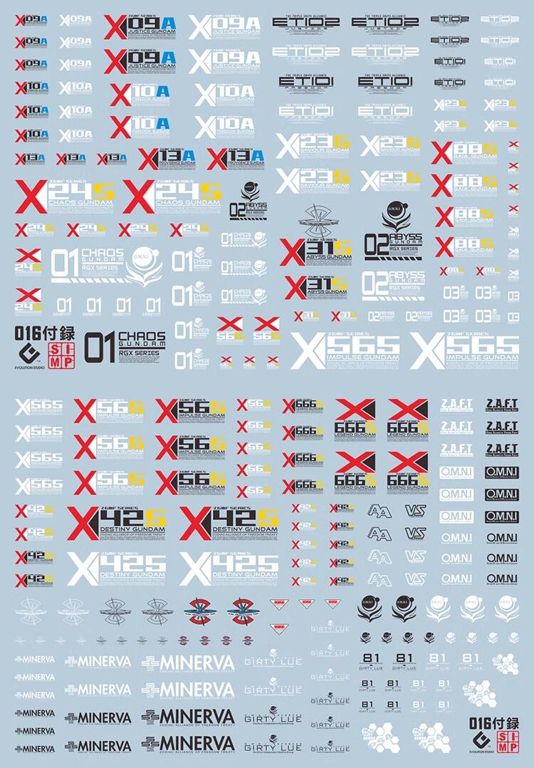 EVO Water Decal - Gundam Seed Logos and Badges