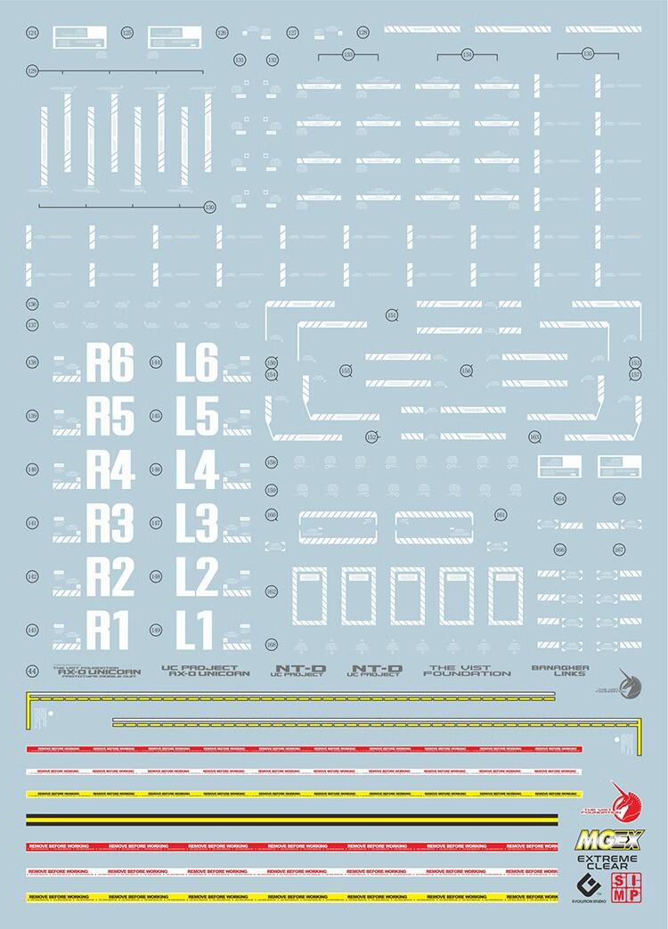 EVO Water Decal - MGEX 1/100 Unicorn Gundam