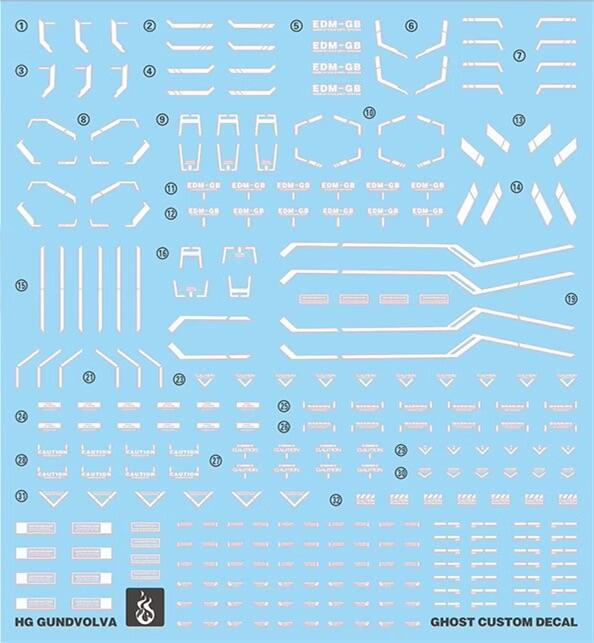 Flame Decal - HG 1/144 Gundnode(Fluorescence)