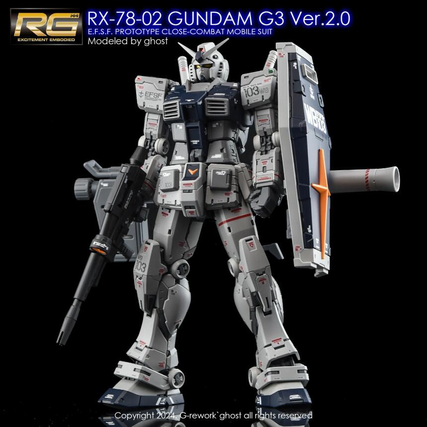 Flame Decal - RG 1/144 Rx-78-2 Gundam Ver.2.0 (G-3 Color) (Fluorescence)