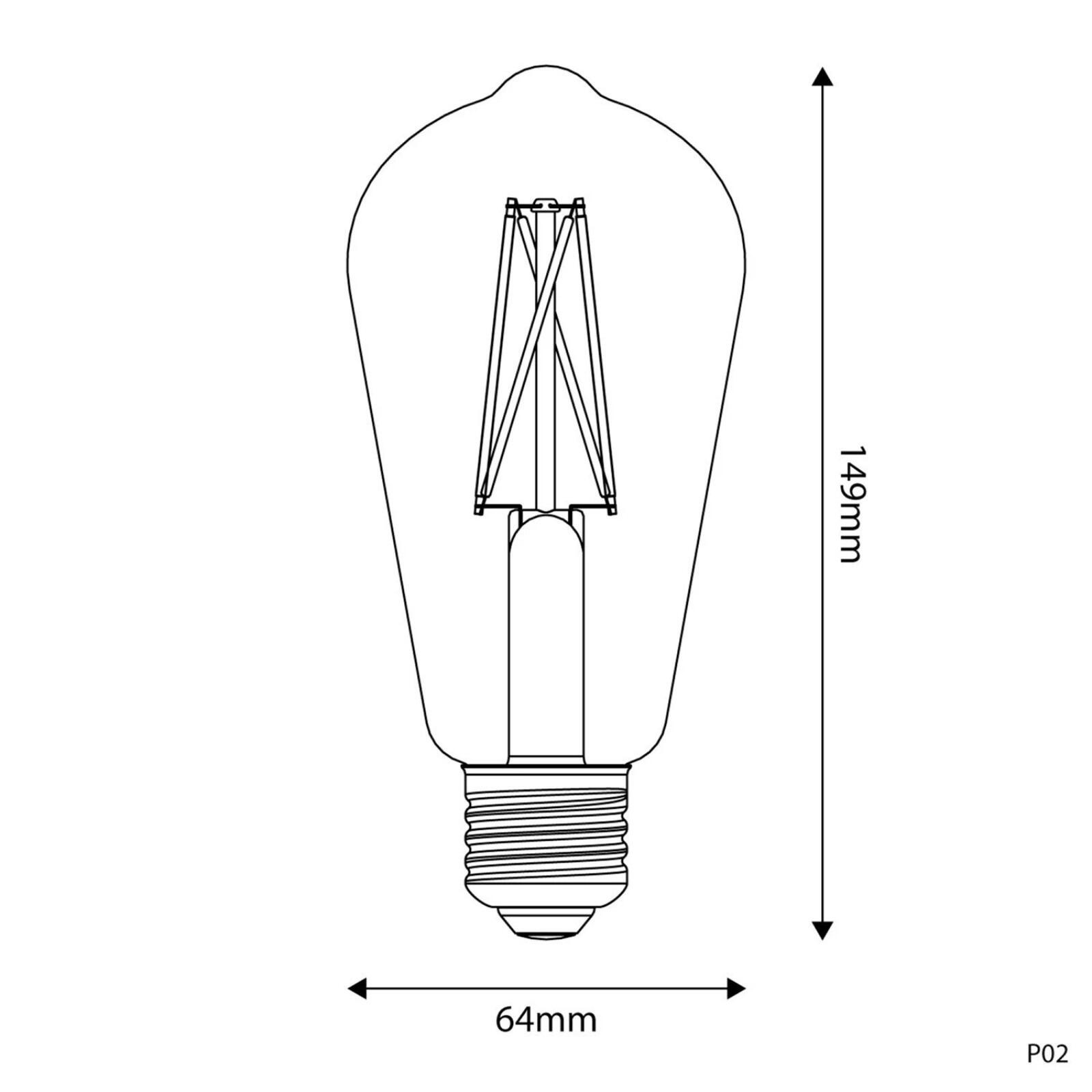 P02 LED Porcelain Effect Bulb, ST64 7W CRI 95 640LM E27 2700K