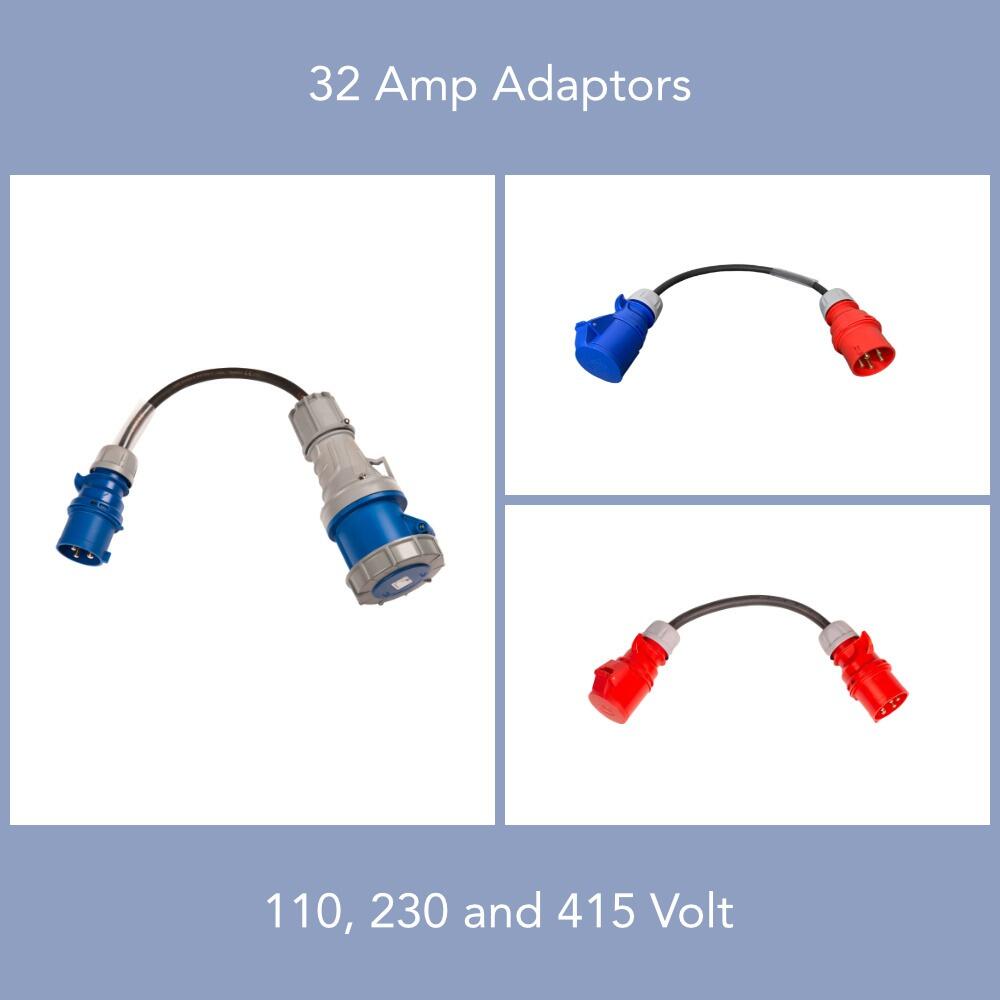 32 Amp Heavy Duty Electrical Adaptors | Rubber Cable With Durable ...