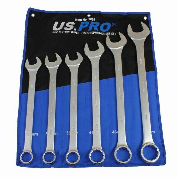 Buy US PRO Tools 6 piece Super Jumbo Combination Spanner Set Wrench 33 ...