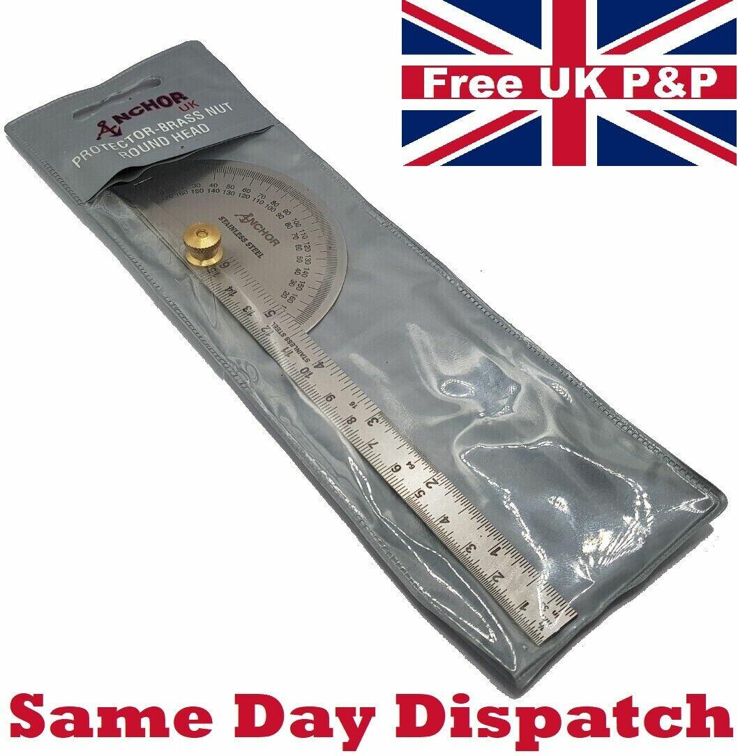Round Protractor With Brass Nut Anchor 180 Degree