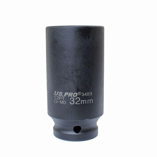 Buy US PRO Tools 32mm 1/2" dr 12 Point Deep Hub Nut Socket Gearbox 3483 ...