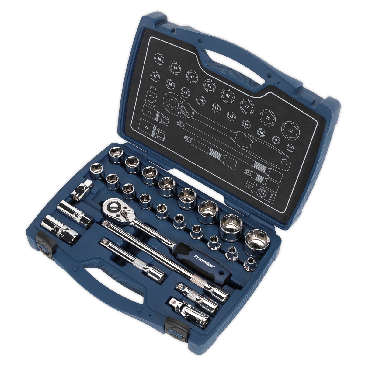 Premier Socket Set 8–32mm 1/2" Drive 26 pc