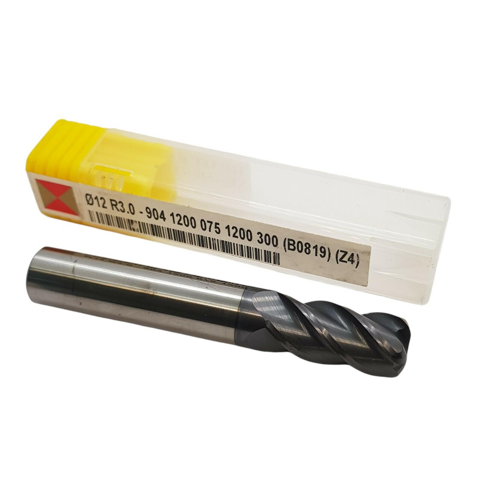 12mm Carbide End Mill 4 Flute 3mm Radius 904