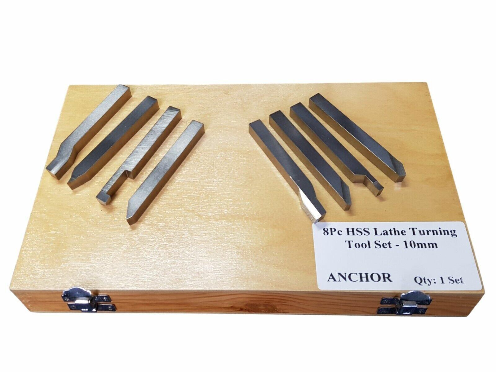 10MM HSS LATHE FORM TOOLS 8PC TURNING FACING THREADING TOOL SET PRE FORMED 10MM