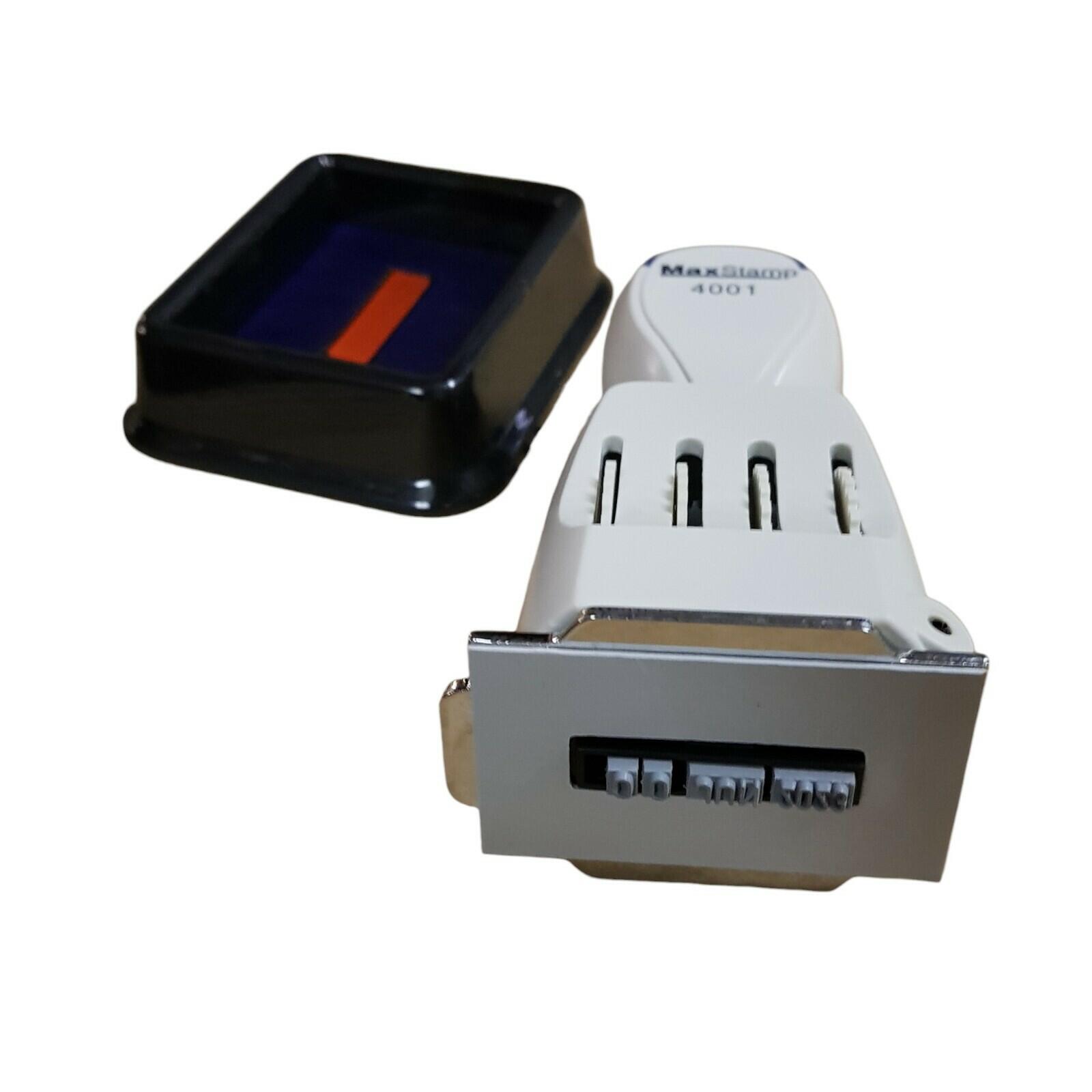 Maxstamp 4001 Self-inking Rubber Dater Stamp With