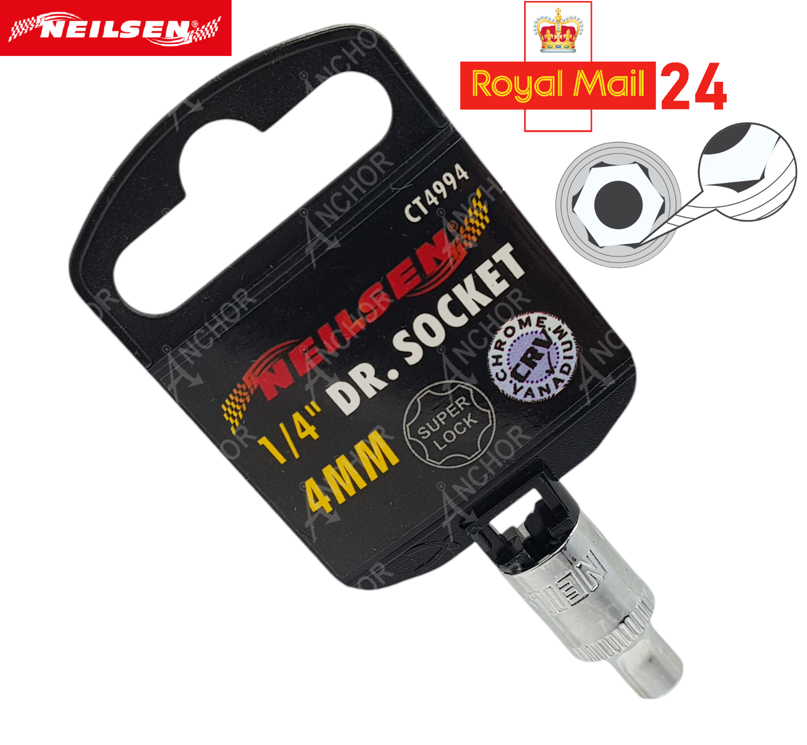 4MM 1/4" Inch Drive Socket Standard 6 Six Point
