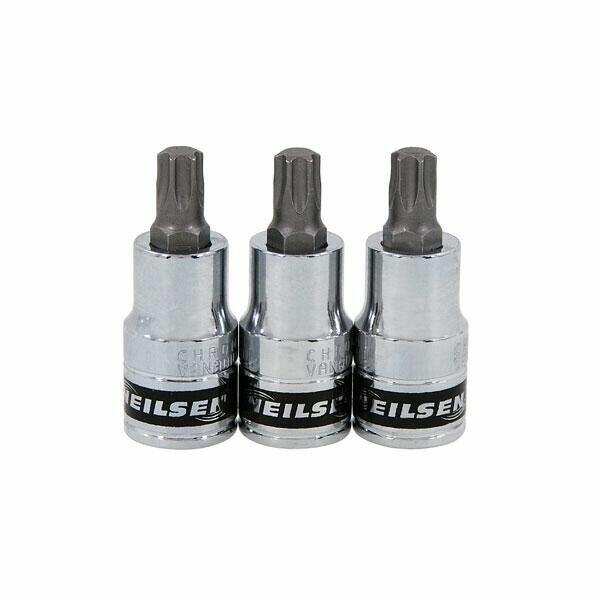 3pc T50 TORX BIT SET 1/2" Drive TRX 1/2" Socket