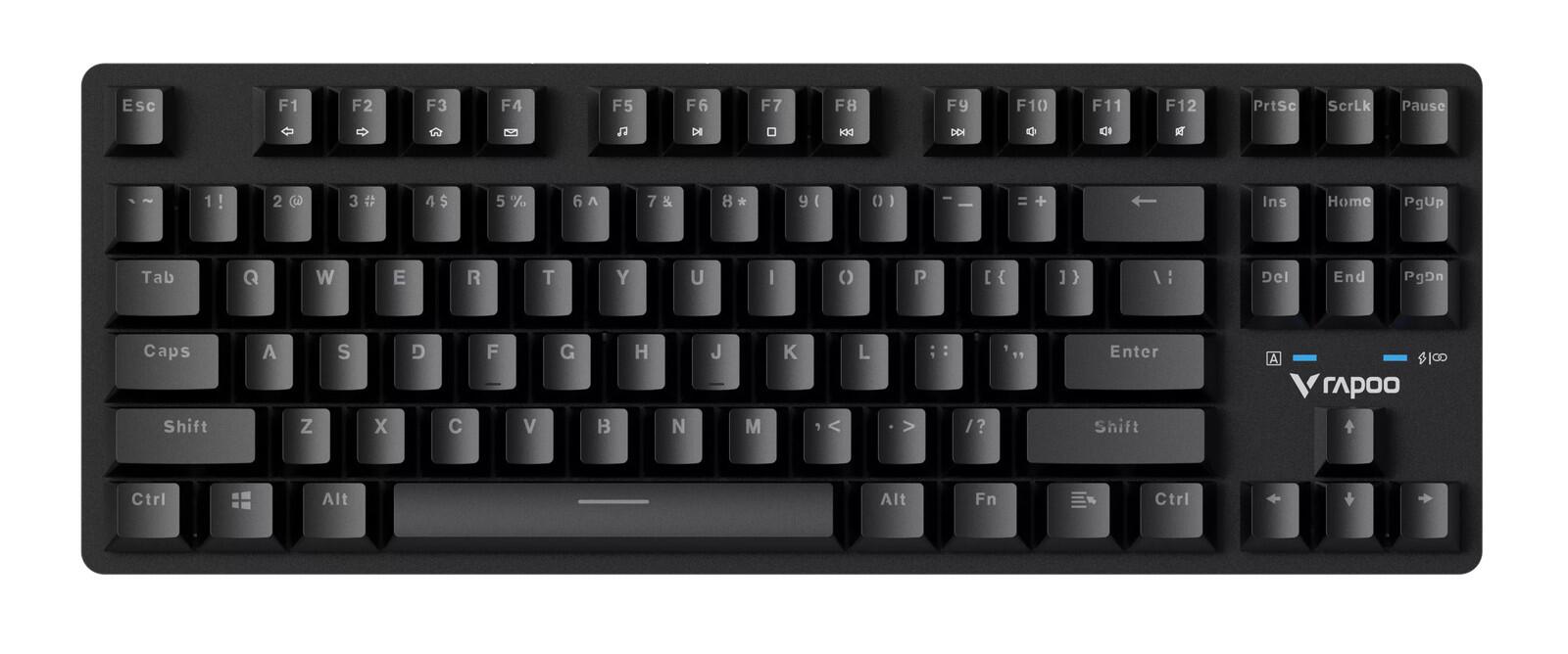 Rapoo V500 PRO 2.4 TKL Wireless Keyboard, 87-Key, Mechanical Brown, 60M ...