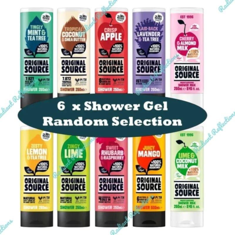 Original Source Shower Gel 6 × 250 ml Mix‑Pack