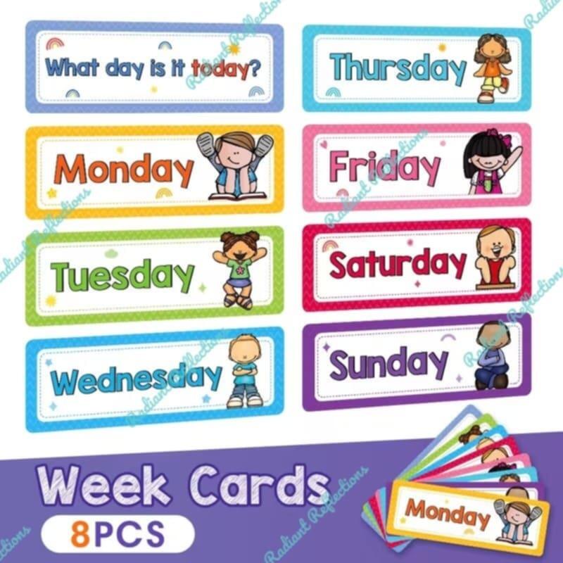 Days of the Week English Word Cards – Educational Learning Flashcards ...
