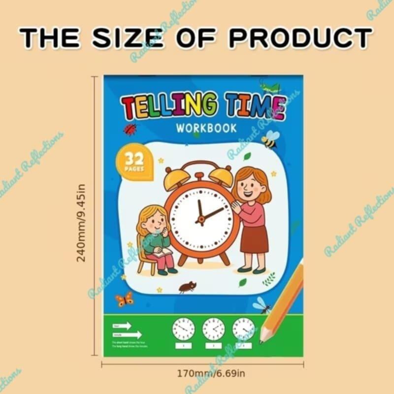 Telling Time Workbook for Children - Fun Clock Reading Practice & Time ...