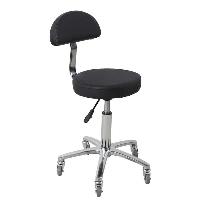 Hudson Gas Lift Stool Black with Backrest | Rufful