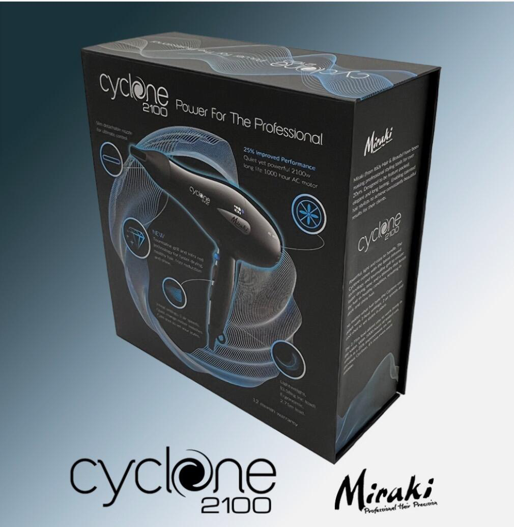 Miraki Cyclone 2100w Professional Hairdryer Black | Rufful