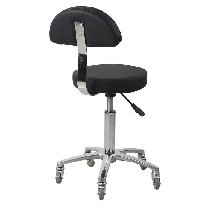 Hudson Gas Lift Stool Black with Backrest | Rufful