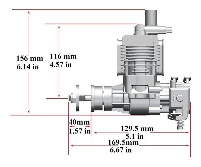 Stinger 26cc Single Cylinder Side Exhaust 2 Stroke Petrol Engine