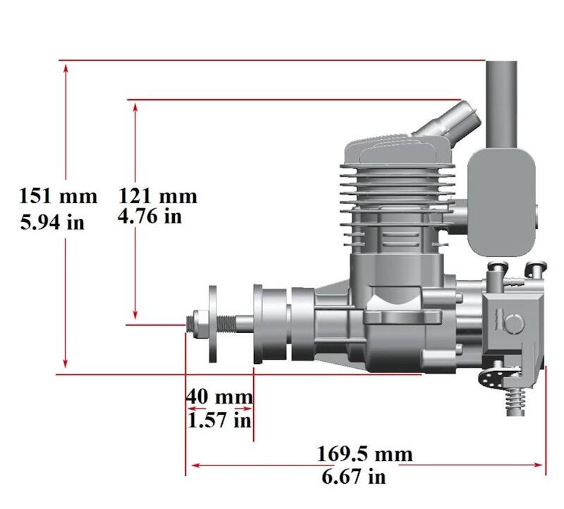 Stinger 26cc Single Cylinder Rear Exhaust 2 Stroke Petrol Engine