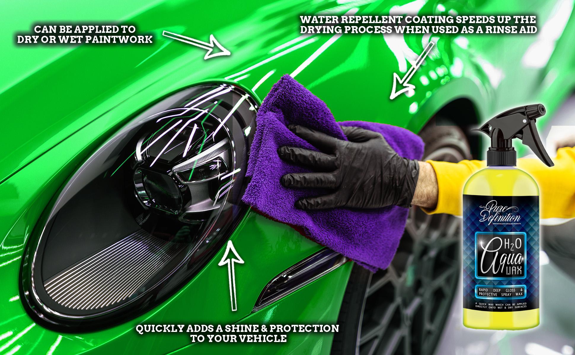 Car H20 Aqua Wax Spray Gloss Sealant Paintwork Wash Rinse Aid Pure ...