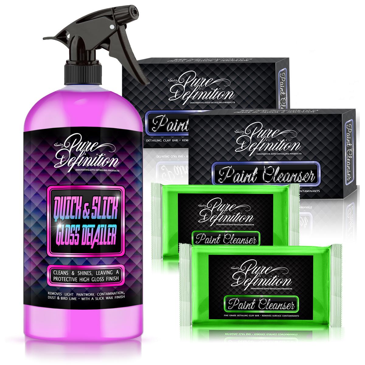 Car Clay Bar Kit Quick Detailer Auto Detailing Claybar Set Pure ...