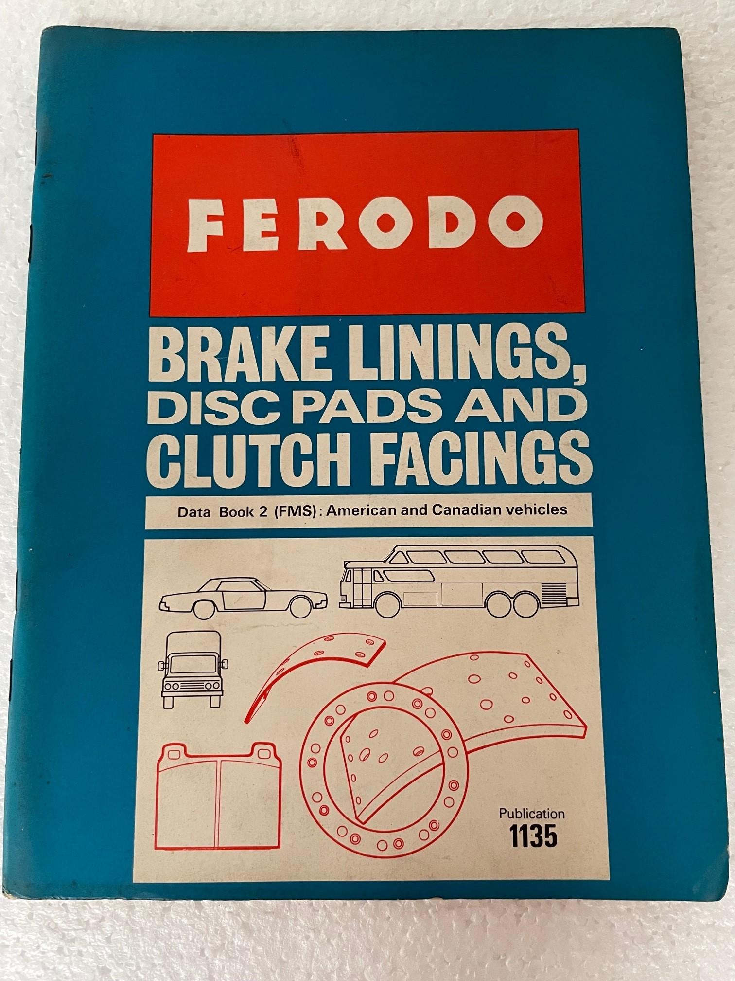 RARE ORIGINAL FERODO BRAKE LININGS & CLUTCH FACINGS PARTS MANUAL 1135